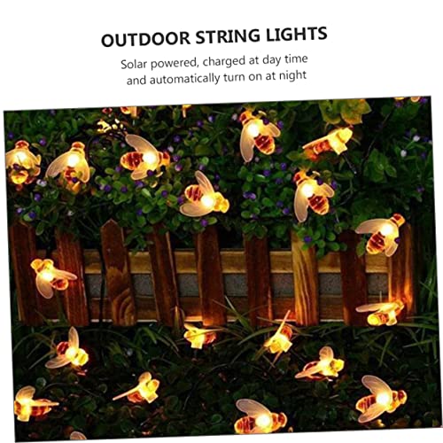 WOONEKY 1 Set Little Bee LED Light Decoración De para Exteriores Fence Decor Garden Lights Decorative Fence Lights String Bumble Bees Fairy Light Outdoor Tree String Lamp The Fence