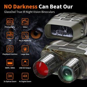 GTHUNDER Digital Night Vision Goggles Binoculars for Total Darkness—FHD 1080P Infrared Digital Night Vision, 32GB Memory Card for Photo and Video Storage—Perfect for Surveillance