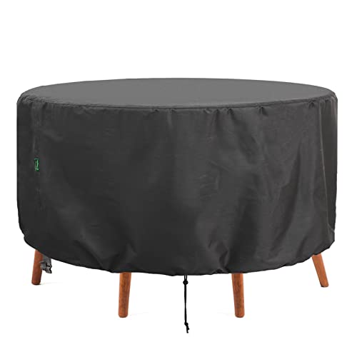 Yougfin Round Outdoor Table Cover 110''D x 28''H, Patio Furniture Covers Waterproof, Lawn Outside Furniture Cover, Round Patio Table Covers for Outdoor Furniture