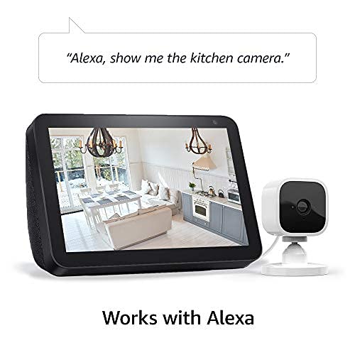 Certified Refurbished Blink Mini – Compact indoor plug-in smart security camera, 1080p HD video, night vision, motion detection, two-way audio, easy set up, Works with Alexa – 1 camera (White)