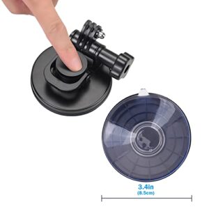 Suptig Suction Cup Mount Compatible for Gopro Hero 11 Hero 10 Hero 9 Hero 8 Hero 7 Hero 6 Hero 5 Hero 4 Hero 3+ Hero 3 Hero 2 Gopro Max Hero+ Hero Session and Other Action Cameras (Black)