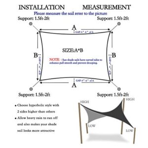 Lehood 8' x 10' Sun Shade Sail Rectangle UV Block Sun Shade Canopy for Garden Patio Outdoor Picnic Party, Blue Color