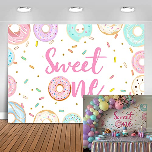 Avezano Donut Sweet One Backdrop Donut 1st Birthday Party Decoration 7x5ft Vinyl Sweet Donut Theme 1st Birthday Party Supplies Girls First Birthday Party Banner Photography Background