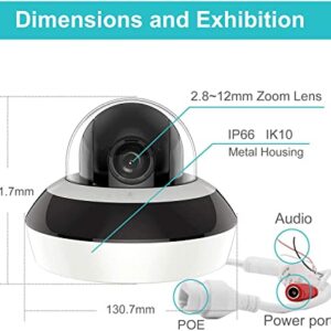 Anpviz 4.0MP(2560x1440) POE IP PTZ Dome Camera Compatible with Hikvision ,4X Optical, 16X Digital Zoom, H.265+ Outdoor Security Camera, Alarm, Pan/Tilt, SD Card Slot