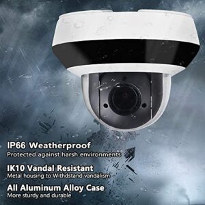 Anpviz 4.0MP(2560x1440) POE IP PTZ Dome Camera Compatible with Hikvision ,4X Optical, 16X Digital Zoom, H.265+ Outdoor Security Camera, Alarm, Pan/Tilt, SD Card Slot