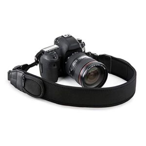 dslr camera neck strap, soft neoprene shoulder belt for canon eos r5 r6 5d mark iv 6d mark ii sl3 sl2 t8i t7 t7i 90d 80d nikon d6 d5 df d850 d810 d780 d7500 d5600 d3500 etc with zipped pockets