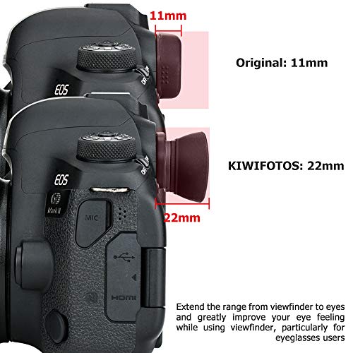 Kiwifotos Long Soft Viewfinder Eyecup Eyepiece for Canon EOS 90D 80D 70D 60D 77D 6D Mark II 5D Mark II Rebel T7 T6 T5 T100 T8i T7i T6s T6i T5i T4i T3i T2i T1i SL3 SL2 SL1 4000D 50D 40D 30D and More