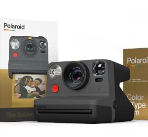 Polaroid Now Black I-Type Instant Camera - Golden Gift Box Camera + Film Bundle (6151)