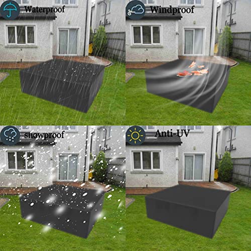 SCNSYL Patio Furniture Covers Waterproof Heavy Duty 48x24x28in,Windproof,Dustproof,Snowproof,Rectangular 420Dfurniture Covers for Sofa,Outdoor Furniture Covers.