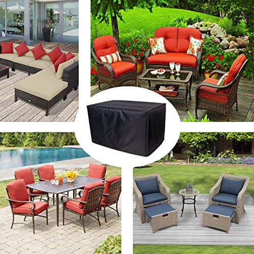 SCNSYL Patio Furniture Covers Waterproof Heavy Duty 48x24x28in,Windproof,Dustproof,Snowproof,Rectangular 420Dfurniture Covers for Sofa,Outdoor Furniture Covers.