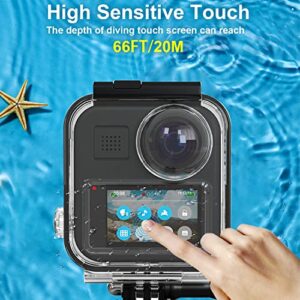 FitStill Compatible Underwater Diving Waterproof Case Protective Shell 45M/147FT with Touchscreen Bracket Accessories for Go Pro Max Action Camera