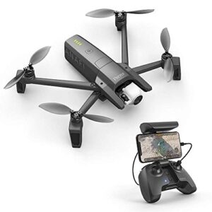 parrot pf728000 anafi drone, foldable quadcopter drone with 4k hdr camera, compact, silent & autonomous, realize your shots with a 180° vertical swivel camera, dark grey