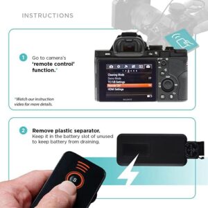 Foto&Tech IR Wireless Remote Control Compatible with Sony A7R IV III II,A7III A9 A7 II A7 A7R A7S A6600 A6500 A6400 A6300 A6000 A55 A65 A77 A99 A900 A700 A580 A560 A550 A500 NEX-7 NEX-6 NEX5T NEX-5R