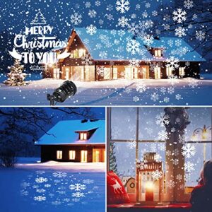 Christmas Snowflake Projector Lights Outdoor, Led Snowfall Show Lights Waterproof Landscape Decorative Christmas Lights Lighting for Xmas Holiday Party Garden Patio Indoor Home Decoration Show