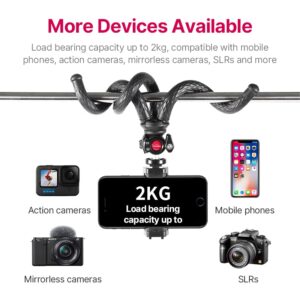 ULANZI FT-01 Phone Tripod with Holder, Mini Camera Flexible Tripod Stand with Cold Shoe Mount, 1/4'' Screw for Magic Arm, Universal for iPhone 13 Pro Max XS Max X 8 Samsung Canon Nikon Sony Cameras