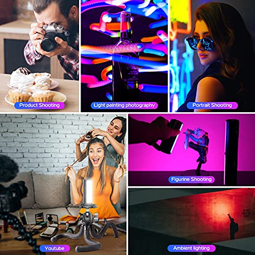 ULANZI Handheld Light Wand, 360° RGB LED Video Light for Photography, 2000mAh Rechargeable Mini Light Stick for Video Shooting, 2500-9000K Dimmable Camera Light w LCD, Support Magnetic Attraction