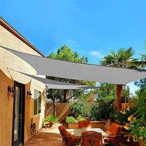 POYDOO Waterproof Sun Shade Sail 10'x 13' Rectangle 98% UV Resistant Canopy Awning Shelter for Outdoor Patio Garden Backyard Carport,Dark Gray