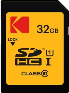 kodak 32 gb class 10 uhs-i u1 sdhc/xc premium performance memory card, for full hd video recording and high-resolution pictures, compatible with all devices supporting sdhc and sdxc standards