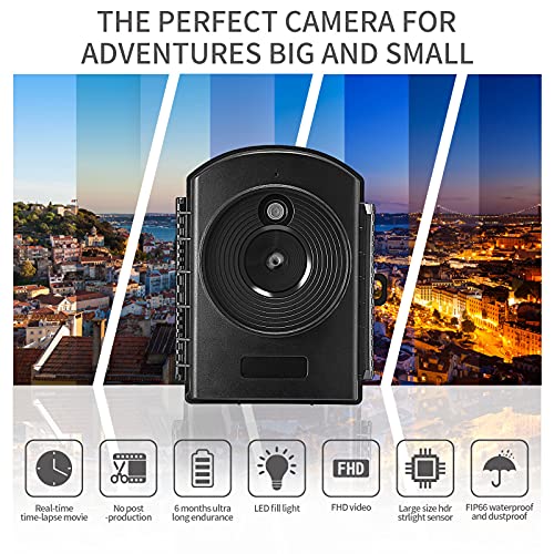 Vmotal Time Lapse Camera,Captures Professional 1080P Photo & Video,Multiple Shooting Modes 180-Day Battery Life Time Lapse Camera for Construction/Outdoor Security/Plant Growth/Tourism Record