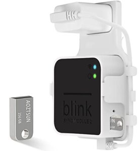 256gb usb flash drive and outlet wall mount for blink sync module 2, save space and easy move mount bracket holder for blink outdoor indoor security camera (blink sync module 2 is not included)