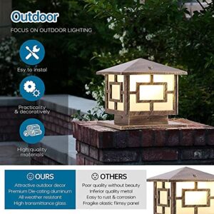 WENZIFI Outdoor Column Lights Waterproof Patio Outdoor Post Lights Fixture Anti-Rust Aluminum Modern Pillar Light Outdoor Exterior Post Light Fixtures for Garden Patio Lawn E26