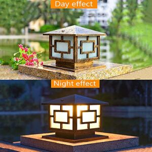 WENZIFI Outdoor Column Lights Waterproof Patio Outdoor Post Lights Fixture Anti-Rust Aluminum Modern Pillar Light Outdoor Exterior Post Light Fixtures for Garden Patio Lawn E26