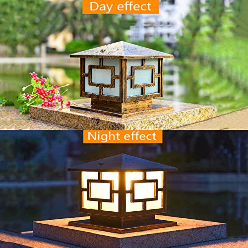 WENZIFI Outdoor Column Lights Waterproof Patio Outdoor Post Lights Fixture Anti-Rust Aluminum Modern Pillar Light Outdoor Exterior Post Light Fixtures for Garden Patio Lawn E26