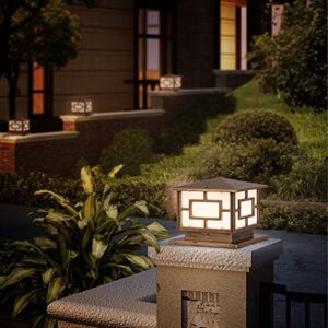 WENZIFI Outdoor Column Lights Waterproof Patio Outdoor Post Lights Fixture Anti-Rust Aluminum Modern Pillar Light Outdoor Exterior Post Light Fixtures for Garden Patio Lawn E26