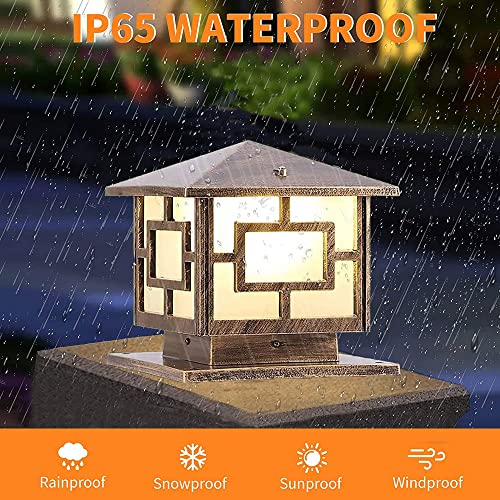 WENZIFI Outdoor Column Lights Waterproof Patio Outdoor Post Lights Fixture Anti-Rust Aluminum Modern Pillar Light Outdoor Exterior Post Light Fixtures for Garden Patio Lawn E26