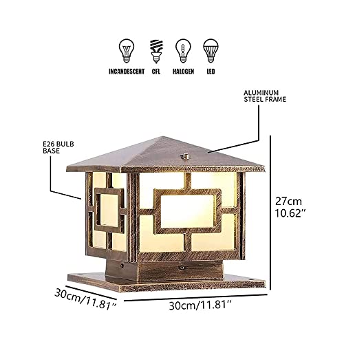 WENZIFI Outdoor Column Lights Waterproof Patio Outdoor Post Lights Fixture Anti-Rust Aluminum Modern Pillar Light Outdoor Exterior Post Light Fixtures for Garden Patio Lawn E26