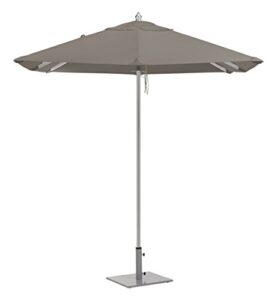 oxford garden uas6tp brushed aluminum frame taupe fabric shade 6.5′ square sunbrella market umbrella