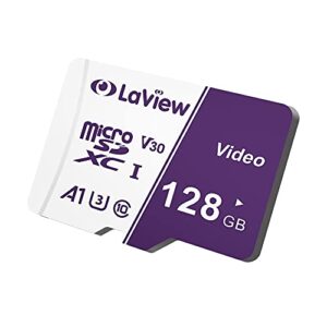 laview 128gb micro sd card,micro sdxc uhs-i memory card-100mb/s,667x,u3,class10,full hd video v30,a1,fat32,high speed flash tf card p500 for computer with adapter/camera/phone/drone/dash cam/tablet/pc