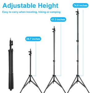 GreatLPT 75'' Light Stand Extendable, Photography Tripod Stand Metal Portable Tripod Stand Perfect for Ring Light, Softboxes, Video Lights, Camera