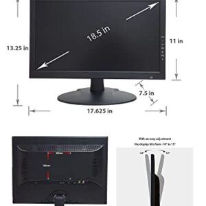 101AV 18.5" Professional LED Security Monitor HDMI VGA & BNC Input Audio Video Display Computer PC Monitor w/Speaker for CCTV DVR Office & Home Security Camera System Surveillance Optional Wall Mount