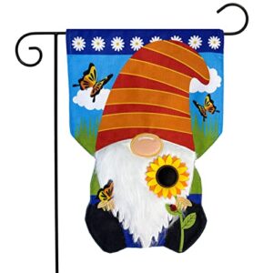 briarwood lane home sweet home gnome spring burlap garden flag 12.5″ x 18″