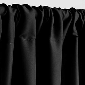 Hiasan Black Backdrop Curtains for Parties, Polyester Photography Backdrop Drapes for Family Gatherings, Wedding Decorations, 5ftx10ft, Set of 2 Panels