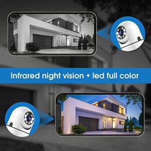 Yihoume Upgraded,Wireless Light Bulb Security Camera, 360°Panoramic 2K Surveillance Cam 2.4GHz Camera with Motion Detection Alarm Night Vision Two-Way-Talk Phone Remote View Indoor