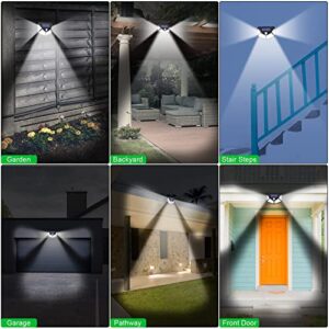 2 Pack Solar Lights Outdoor, Motion Sensor Solar Lights with 100 LED, Wireless Wall Lights, , 3 Lighting Modes and IP65 Waterproofed for Wall, Patio, Garden and Pathway Safety Lighting.