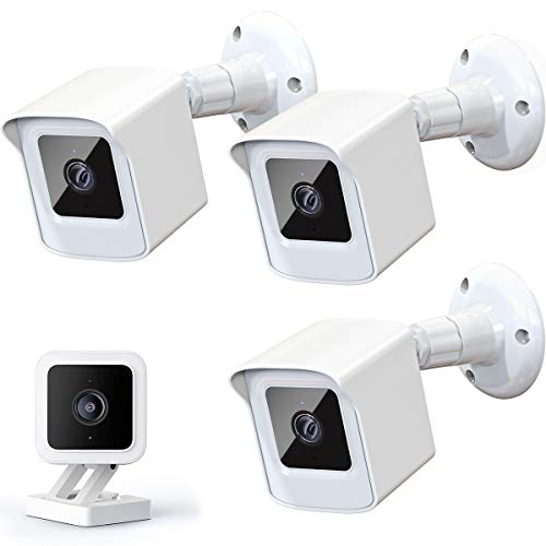 PEF Mount for All-New Wyze Cam V3 ONLY, Weatherproof Protective Cover and 360 Degree Adjustable Wall Mount Solid Housing for Wyze V3 Outdoor Indoor Smart Home Camera System (White, 3 Pack)