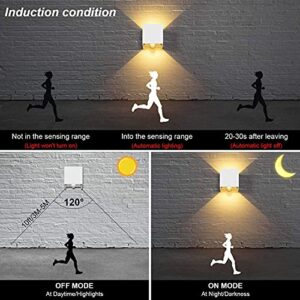 INHDBOX Motion Sensor LED Wall Lighting Sconce, 7W Warm Light Outdoor Waterproof Adjustable Wall Lamp, Motion Detector Garden/Hallway/Pathway Porch Light