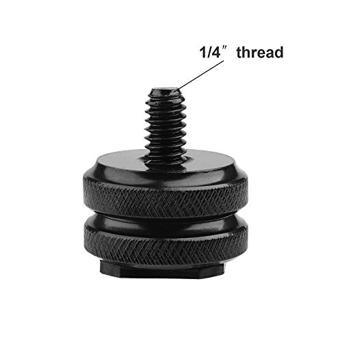 Camera Hot Shoe Mount to 1/4"-20 Tripod Screw Adapter Flash Shoe Mount for DSLR Camera Rig (Pack of 2)