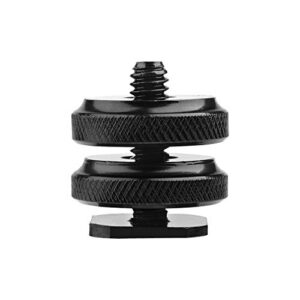 Camera Hot Shoe Mount to 1/4"-20 Tripod Screw Adapter Flash Shoe Mount for DSLR Camera Rig (Pack of 2)