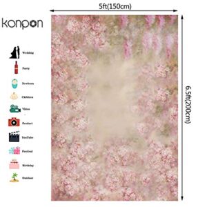 5x6.5ft Colorful Fantasy Background Pink Painting Flower Backdrop for Photography Baby Shower Backdrop Maternity Shoots Newborn Photo Studio Background Seamless XT-6760