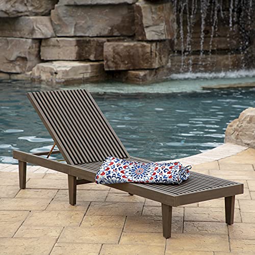 Arden Selections ProFoam Essentials Performance Outdoor Chaise Lounge Cushion 46 x 21, Clark Blue