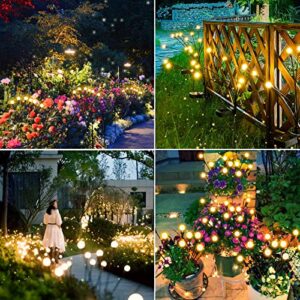 Brightever 4-Pack Solar Lights Outdoor Waterproof - Swaying Solar Garden Lights, Upgraded Solar Powered Firefly Lights with Highly Flexible Copper Wires, Yard Pathway Christmas Landscape Stake Lights