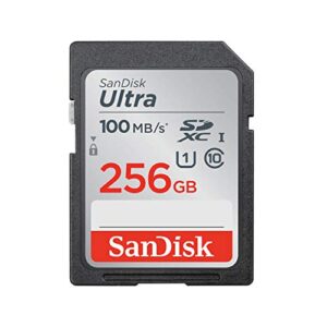 sandisk 256gb ultra sdxc uhs-i memory card – 100mb/s, c10, u1, full hd, sd card – sdsdunr-256g-gn6in