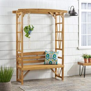 Christopher Knight Home Lydia Traditional Firwood Arbor Bench, Teak