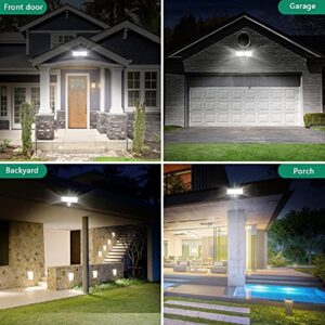 Zorykn 20W Motion Sensor LED Security Light with Remote Control, 1600LM 5000K Dusk to Dawn Plug in Outdoor Flood Light, 2 Adjustable Heads, IP65 Waterproof, 3 Lighting Modes Perfect for Porch, Garden