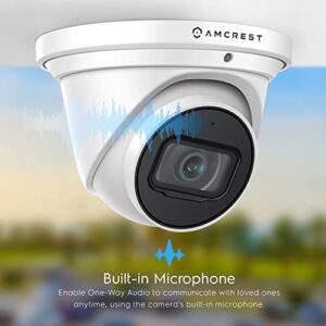 Amcrest 2-Pack UltraHD 4K (8MP) Outdoor Security IP Turret PoE Camera, 3840x2160, 98ft NightVision, 2.8mm Lens, IP67 Weatherproof, MicroSD Recording (256GB), White (2PACK-IP8M-T2599EW)