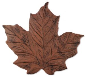 sunset vista designs wilderness wonders cast iron maple leaf stepping stone, 11-1/2 by 12-inch brown